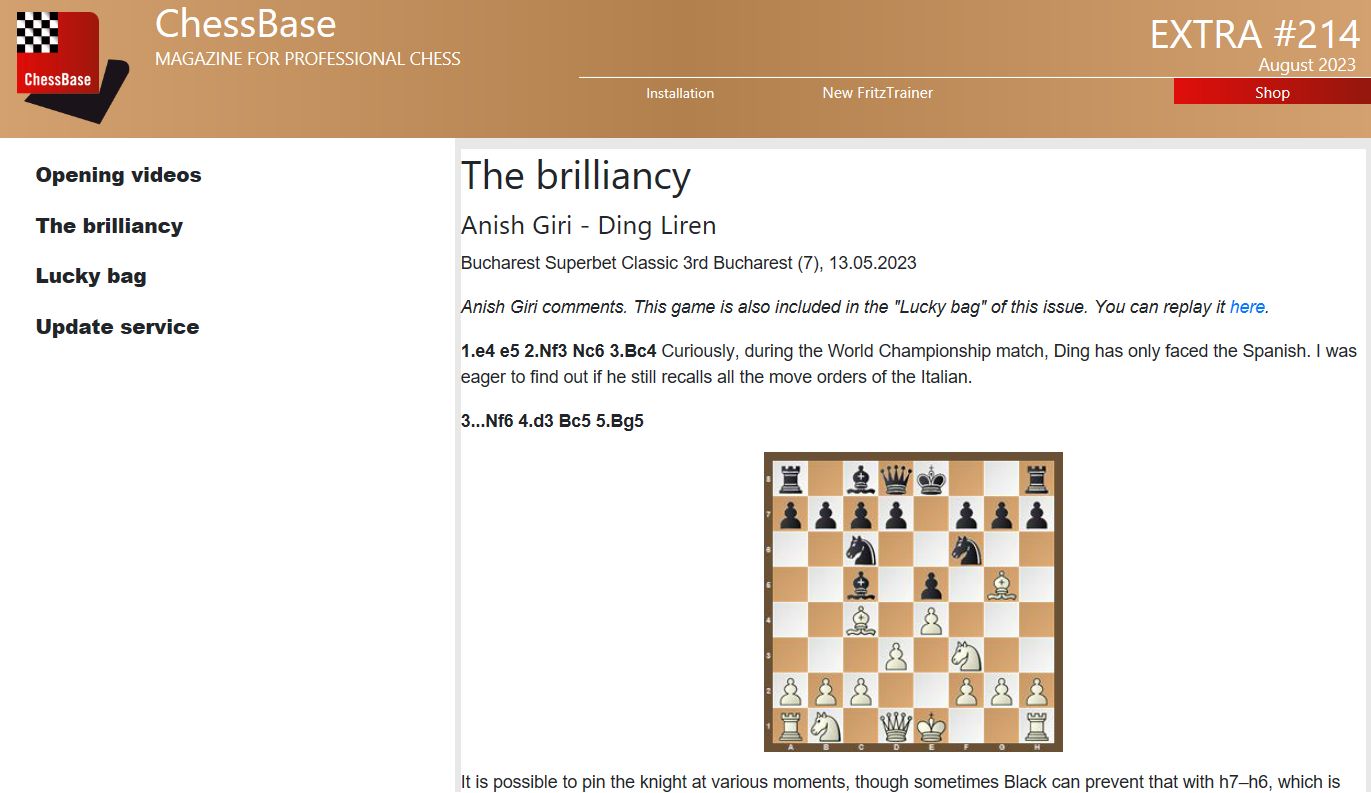 New: Extra 214 | ChessBase